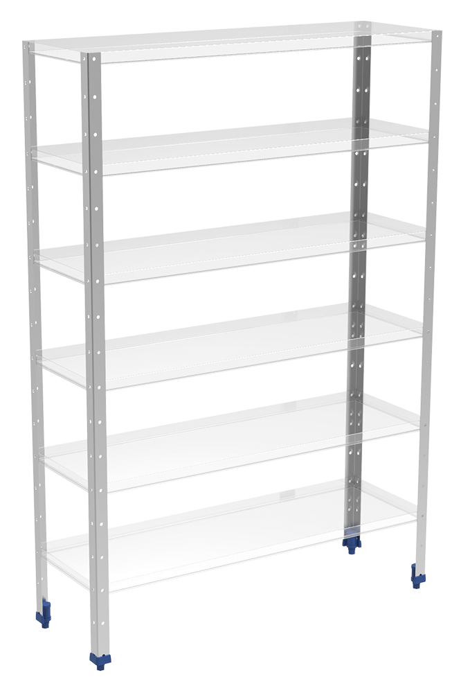 Stainless steel vertical support for modular shelving | Lioninox