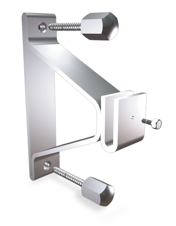 Stainless steel central bracket with back plate for plates | Lioninox