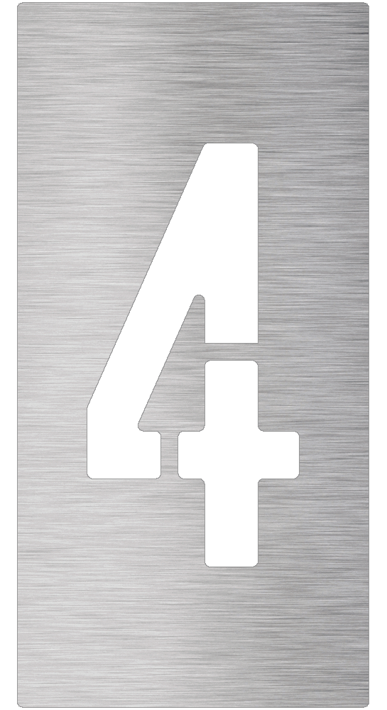 Stainless steel pictogram - Number 4 | Lioninox