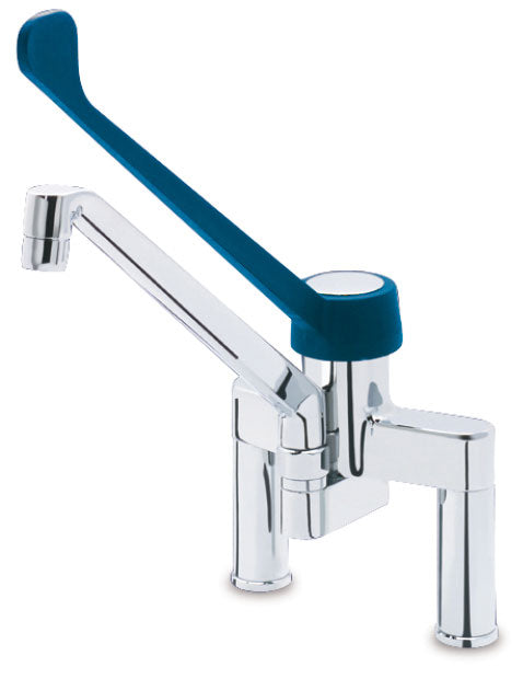 Monoblock-elevated model double inlet one handle tap elbow funtioning ...