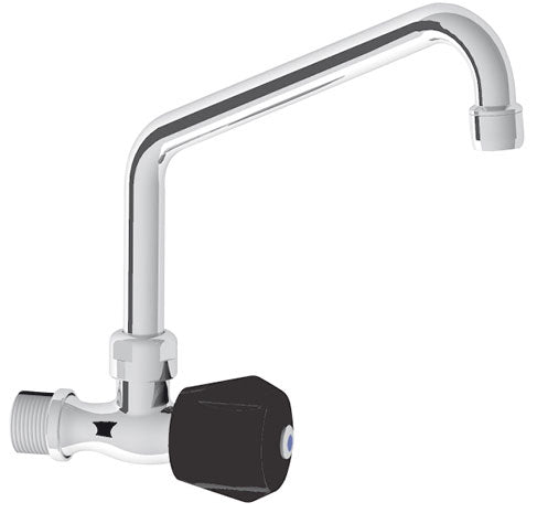 Single inlet long-neck wall tap with insultating tap head | Lioninox